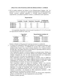 Investigacion de operaciones | Ejercicios de Investigación de Operaciones | Docsity