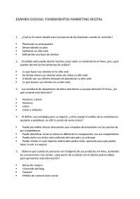 Exámen Google Actívate | Exámenes de Marketing | Docsity