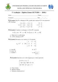 Lista de exercícios algebra - Docsity
