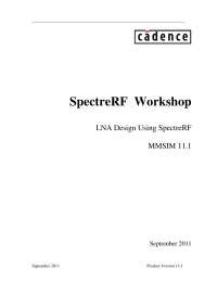 Cadence LNA Workshop | Study Guides, Projects, Research Electrical Engineering | Docsity