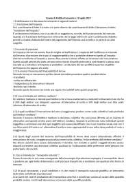 Domande e risposte politica economica prof. Grillo - Docsity
