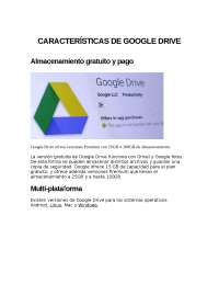 CARACTERÍSTICAS DE GOOGLE DRIVE - Docsity