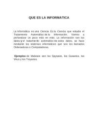 Que es la informatica - Docsity