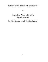 Solution to complex analysis | Assignments Mathematics | Docsity
