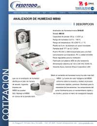 ANALIZADOR DE HUMEDAD MB90 - Docsity