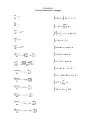 FORMULARIO CALCULO INTEGRALES | Ejercicios de Matemáticas - Docsity