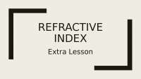 Calculating Refractive Index - Docsity