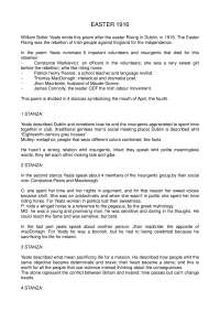 William Butler Yeats - Easter 1916 - Docsity