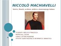 Mappa sulle opere di Niccolò Machiavelli - Docsity