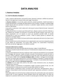 DATA ANALYSIS - riassunto del libro "Business Analytics" (Evans) integrato con appunti e slide ...