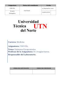 Exámenes preoperatorios - Docsity