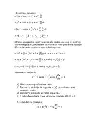 Lista de EDO Exatas, varios exercícios - Docsity