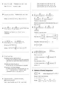 Basic forms for Definite integrals - Docsity