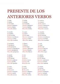 Conjugación Verbos Presente - Docsity