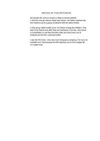WRITING MY FAVOURITE MOVIE - Docsity