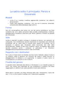 La satira sotto il principato, Persio e Giovenale - Docsity