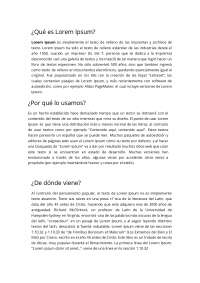 Lorem Ipsum. Explicación detallada sobre la historia de este texto y sus propiedades - Docsity