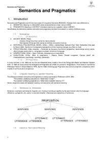 Semantics and pragmatics - Docsity