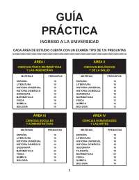 SIMULACRO EXAMEN PARA LA UNIVERSIDAD UNAM - Docsity