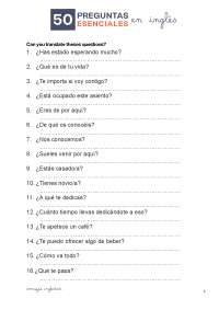 50 preguntas esenciales en ingles - Docsity