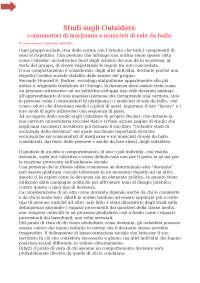 Saggio Breve su "Outsiders, studi di sociologia della devianza" di Howard S. Backer 2017 - Docsity