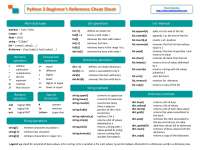 Python 3 Beginner's Reference Cheat Sheet - Docsity