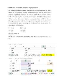 Distribucion muestral de diferencia de proporciones - Docsity
