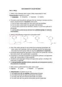 Biochemistry final exam notes - Docsity