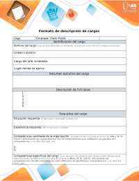 Formato de descripción de cargos - Docsity