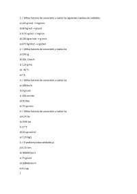 Ejercicios de Factores de Conversion - Docsity