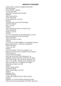 AMLETO E POLONIO HAMLET - Docsity