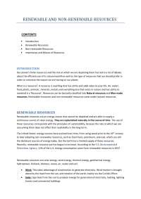 Renewable and Non-renewable resources - Docsity
