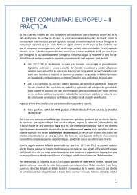 Segunda Práctica Instituciones de Derecho Comunitario Europeo - Docsity