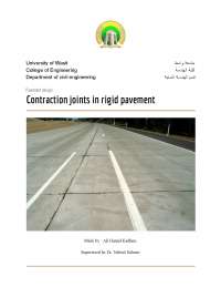 Contraction joints in rigid pavement - Docsity