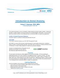 DENTAL ANATOMY LECTURES - Docsity