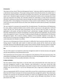 Pharmacy management proposal - Docsity
