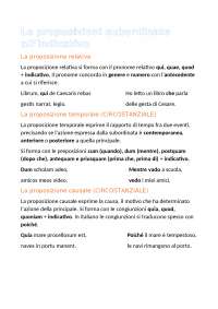 Le proposizioni subordinate latine - Docsity