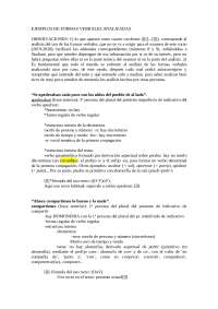 ANÁLISIS DE FORMAS VERBALES | Ejercicios de Morfología y Sintaxis | Docsity
