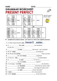 Present perfect listo - Docsity