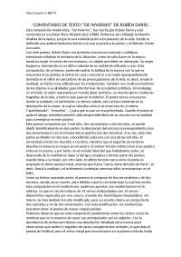 Comentario de texto De invierno de Ruben Dario - Docsity