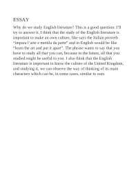 Essay -- Inglese - Docsity