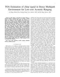 TOA Estimation of chirp signal in Dense Multipath Environment for Low-cost Acoustic Ranging ...