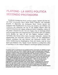 Platone-"La virtù politica secondo Protagora" | Versioni di Greco | Docsity