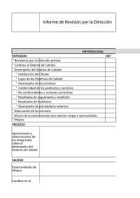 INFORME DE REVISION POR LA DIRECCION - Docsity