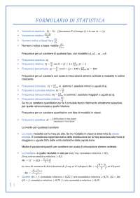 Formulario Statistica - Docsity