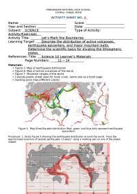 Let’s Mark the Boundaries | Exercises Earth science | Docsity
