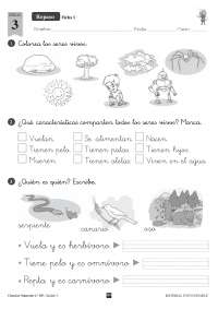 Actividades refuerzo unidad 3 ciencias naturales 1 primaria SM.p ...