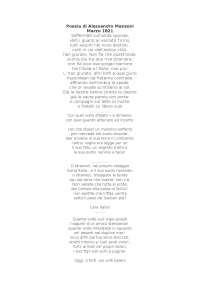 Poesia Manzoni Marzo 1821 - Docsity