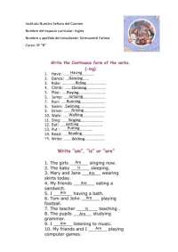 Presente continuo (inglés) - Docsity