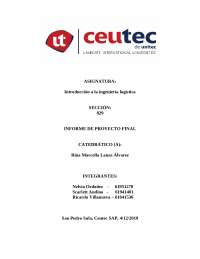 Proyecto de Logistica | Guías, Proyectos, Investigaciones de Logística | Docsity